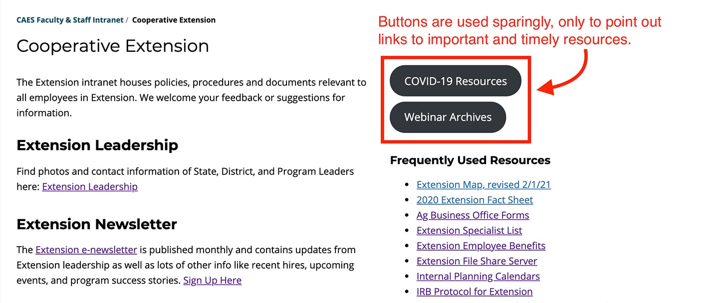 Tips for Intranet Content Managers | CAES Office of Information Technology