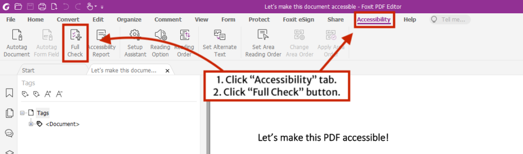 PDF Accessibility Part 3: Remediation in Foxit PDF Editor Pro | CAES ...