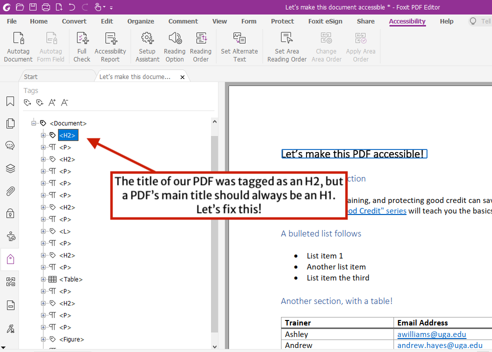 PDF Accessibility Part 3: Remediation in Foxit PDF Editor Pro | CAES ...