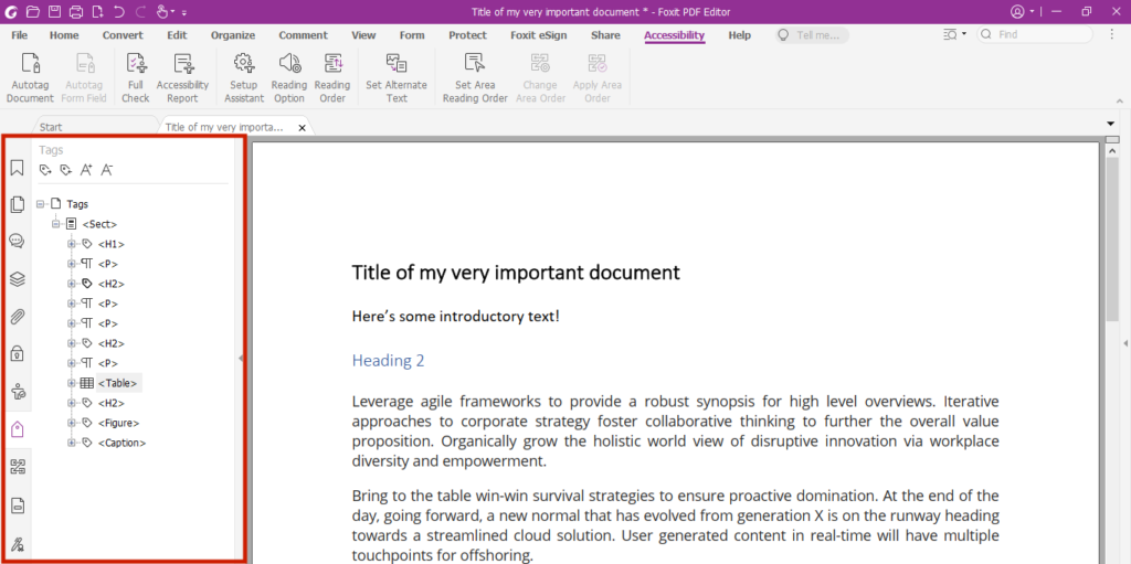 PDF Accessibility Part 3: Remediation in Foxit PDF Editor Pro | CAES ...