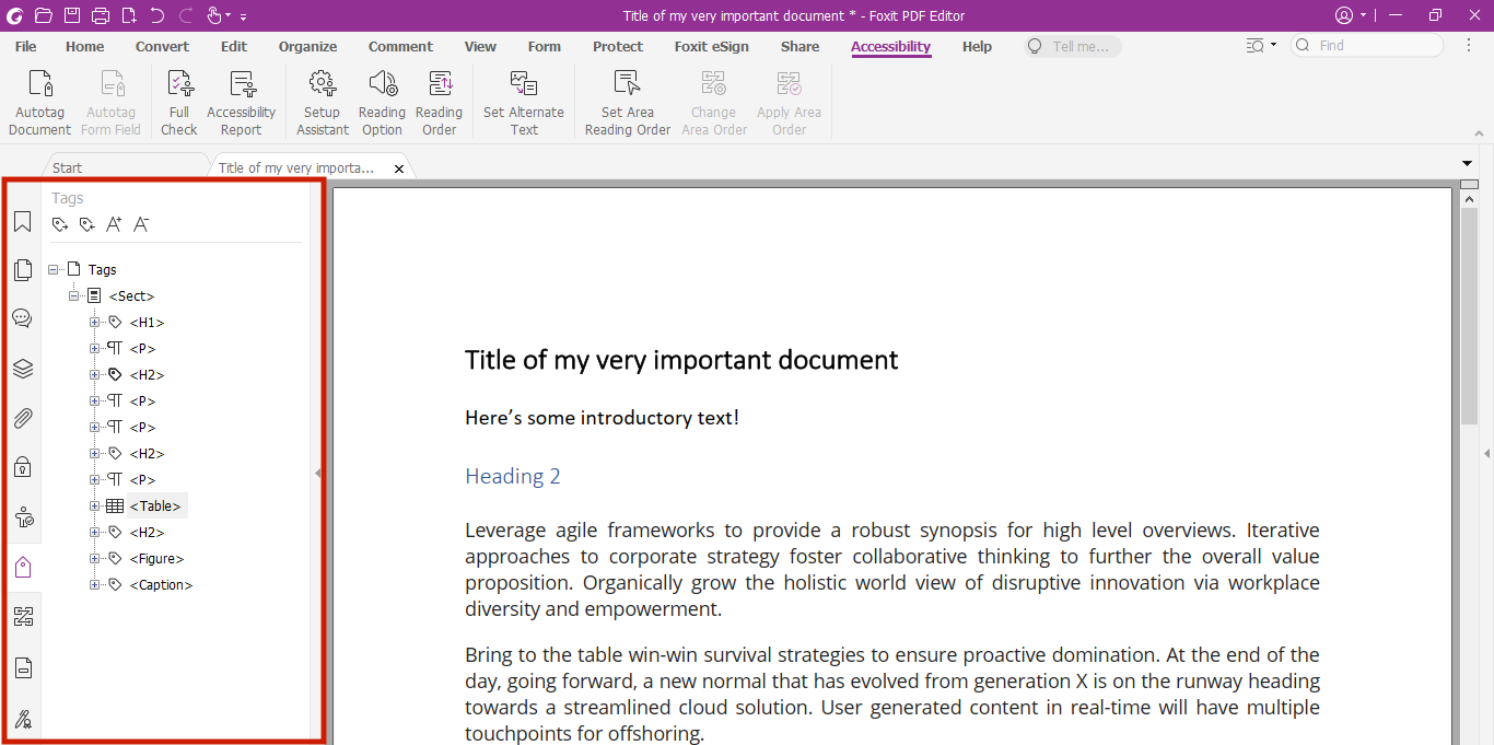 PDF Accessibility Part 3: Remediation in Foxit PDF Editor Pro | CAES ...