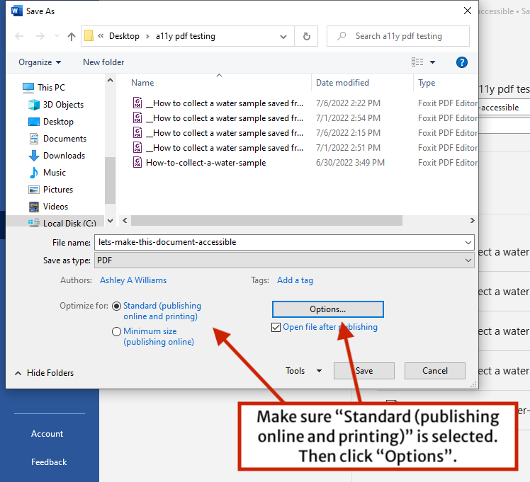 PDF Accessibility Part 2: Source Documents | CAES Office of Information ...