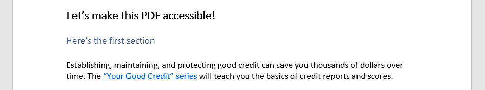 PDF Accessibility Part 2: Source Documents | CAES Office of Information ...