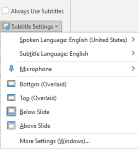 Live Captions & Subtitles in PowerPoint | CAES Office of Information ...