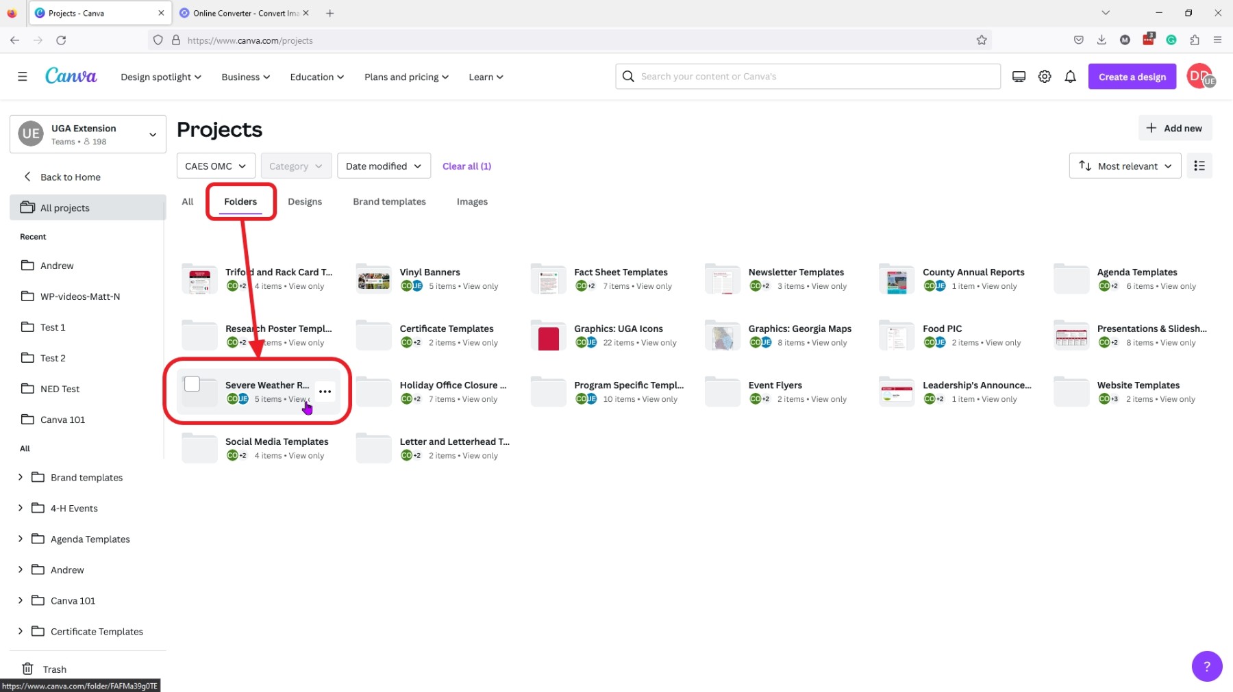 Navigating Canva Sub-folders | CAES Office of Information Technology